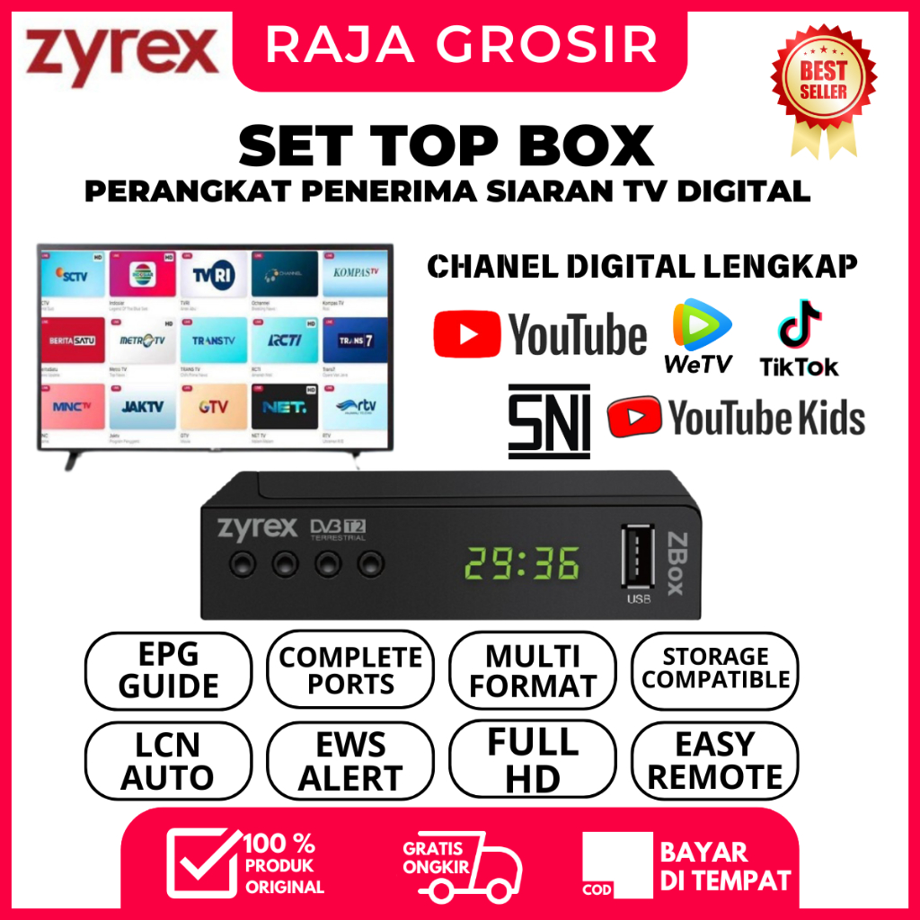 Jual STB TV Digital Murah Terbaik DVB-T2 | Bisa Semua TV Full HD HDMI ...