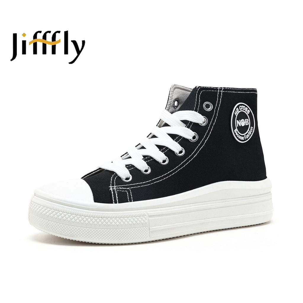 Jual JIFFFLY Sepatu Canvas Wanita High Top - Sneakers Kasual Trendy ...
