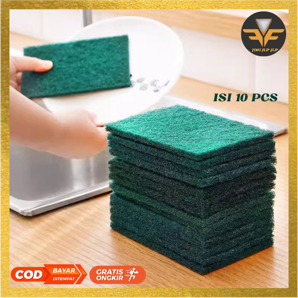 Jual Sabut Cuci Piring 10 PCS / Spons Tapas Hijau / Spon Cuci/Lap Tapas ...