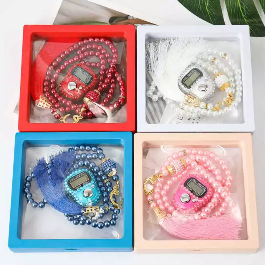 Jual Tasbih Digital Manik-Manik Batu Permata Set dan Tasbih Mutiara ...