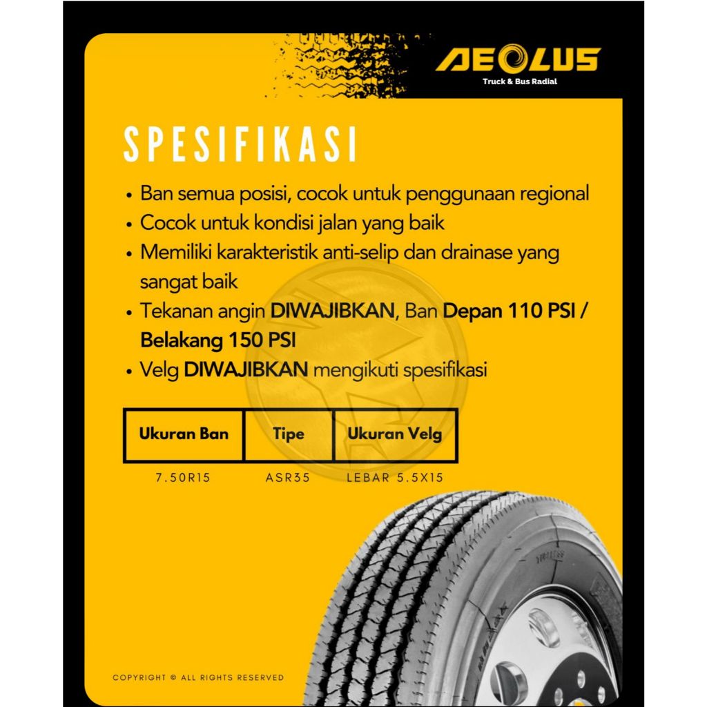 Jual BAN AEOLUS 750 R15 - 750 15 AEOLUS (1 SET) / AEOLUS 1 SET | Shopee Indonesia