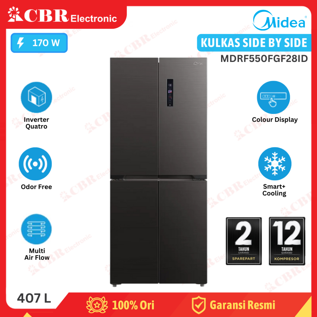 Jual Kulkas MIDEA Side By Side 2 Pintu MDRF550FGF28ID (Inverter ...