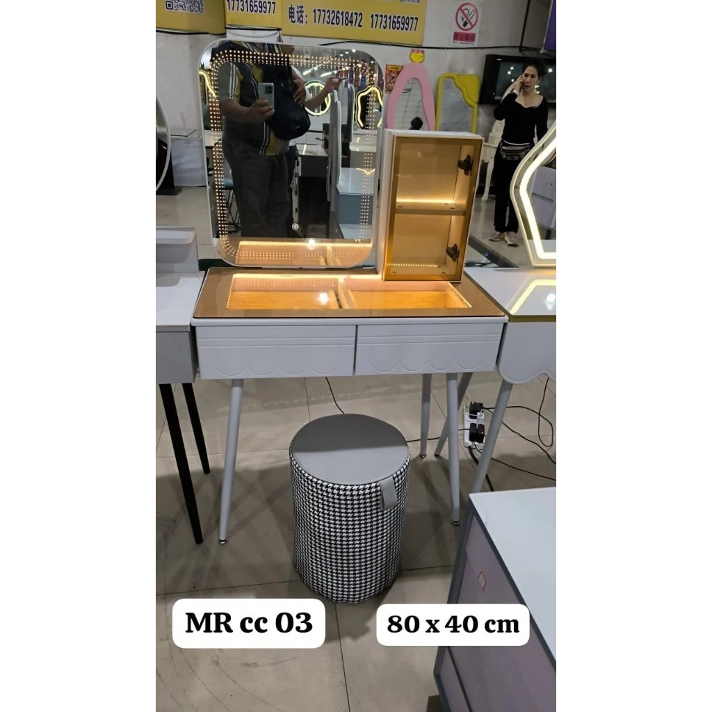 Jual Meja Rias LED Touchscreen 3 Warna Minimalis CC03 | Shopee Indonesia