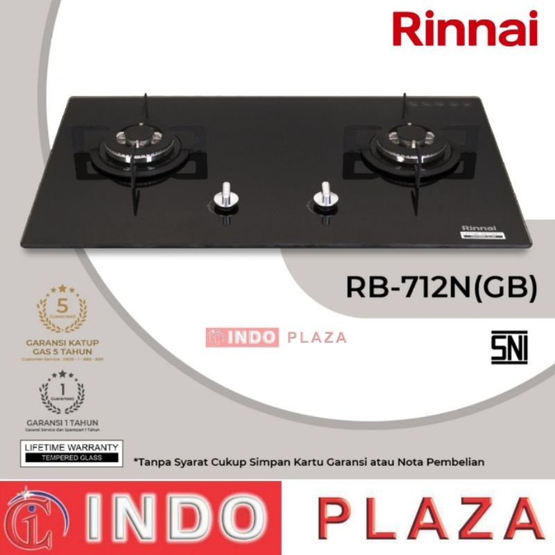 Jual KOMPOR GAS TANAM 2 TUNGKU RINNAI RB-712N(GB) / KOMPOR RINNAI TANAM 2 TUNGKU TEMPERED GLASS ...