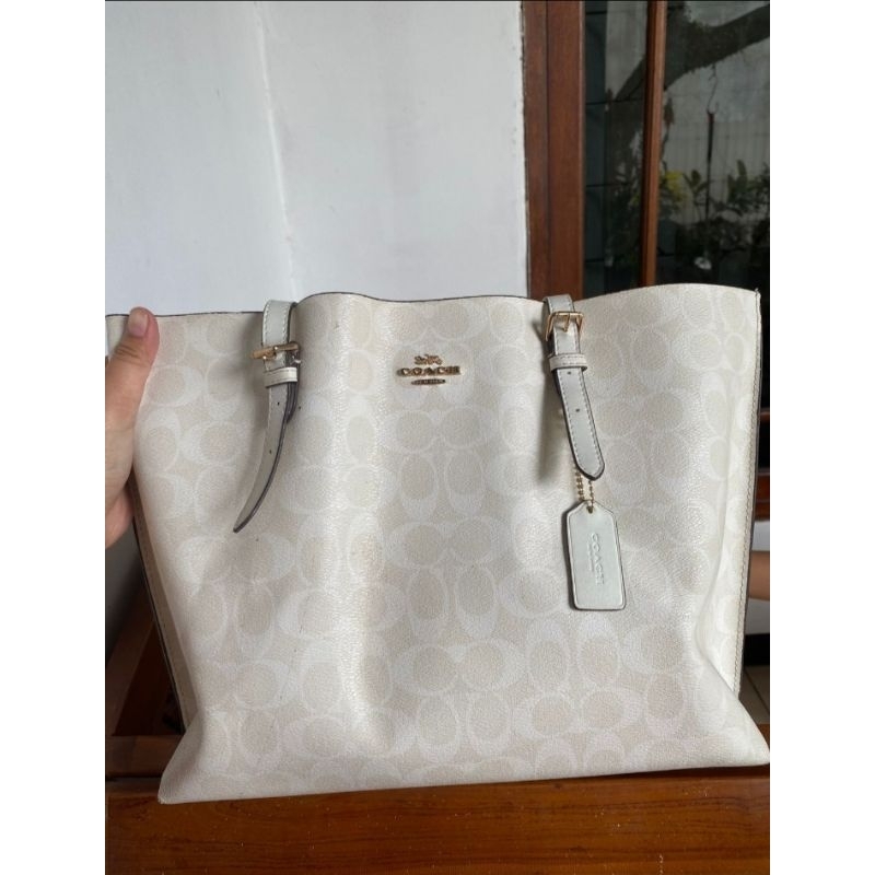 Jual coach tote signature white | Shopee Indonesia