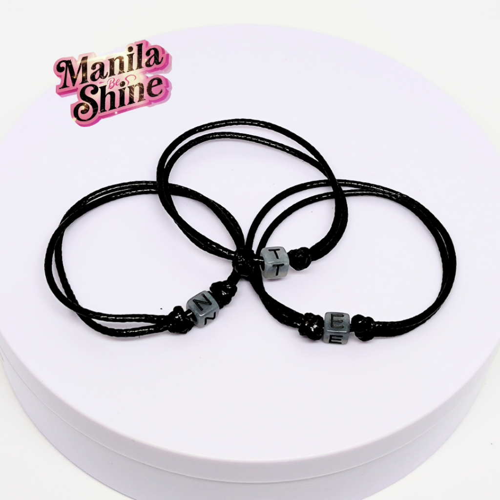 Jual MANILA BE GELANG TALI HURUF INISIAL GLOW IN THE DARK A - Z ...