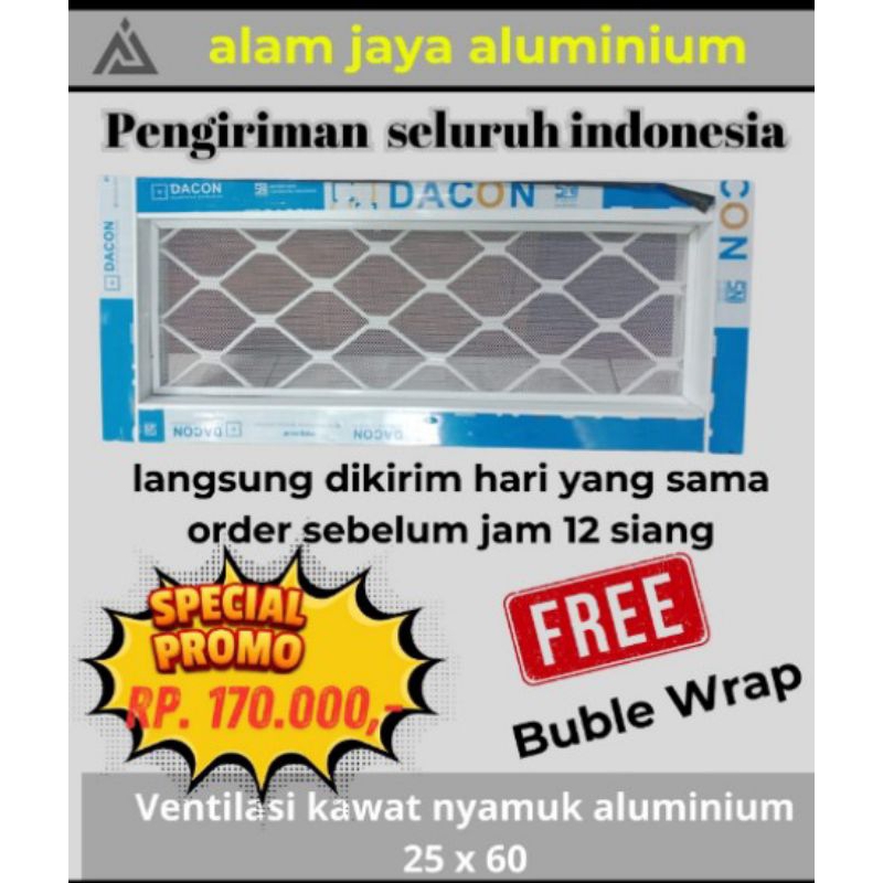 Jual Ventilasi jendela kawat nyamuk full aluminium 20-25-30 x60 ...
