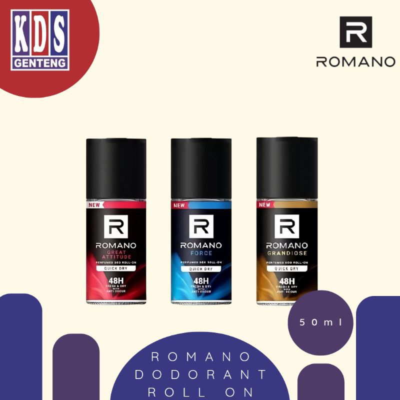 Jual ROMANO DEODORANT ROLL ON 50ML | Shopee Indonesia