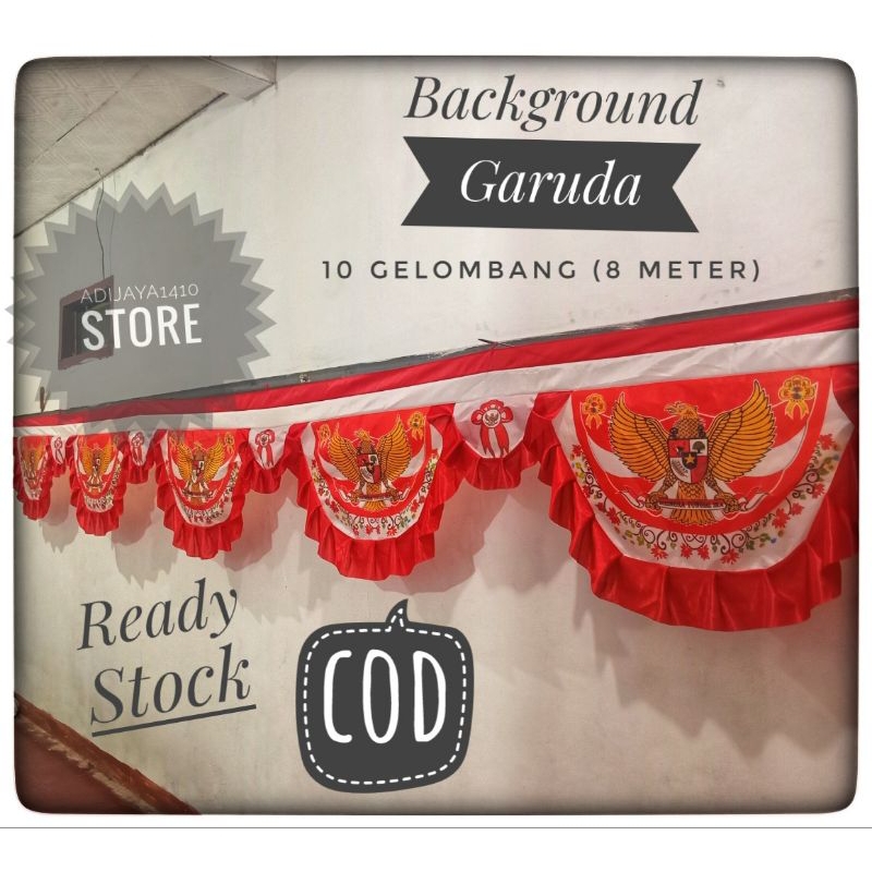 Jual Background sablon Garuda 10 Gelombang(8 meter) dan 5 Gelombang ...