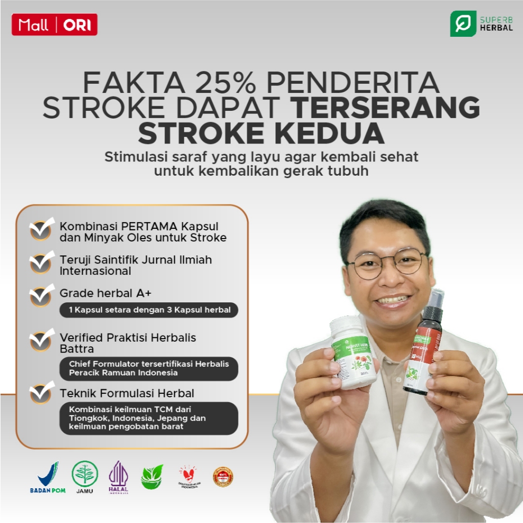 Jual Superbherbal - 2 Nervit Herb Herbal Ampuh BPOM, Cegah Stroke ...