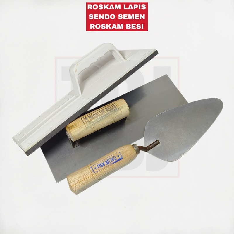 Jual Paket Kombinasi 3 Alat Tukang Bangunan Sendok Semen Roskam ...