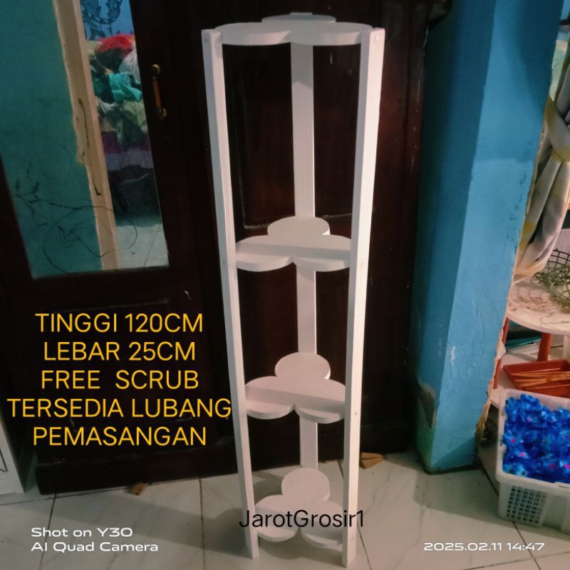 Jual RAK KAYU SEGI 3 SEMANGGI TINGGI 120CM | Shopee Indonesia