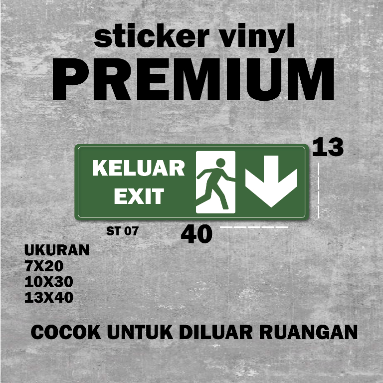 Jual PDFtek - Stiker Vynil PREMIUM Petunjuk Arah Bawah Keluar Sticker ...