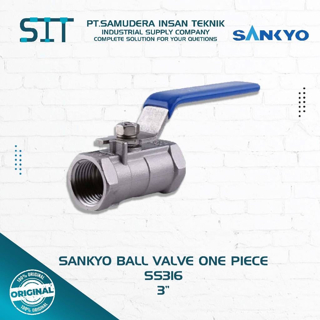Jual Ball Valve 3 Inch Three Piece Sankyo SS316 Stop Kran Air | Shopee Indonesia