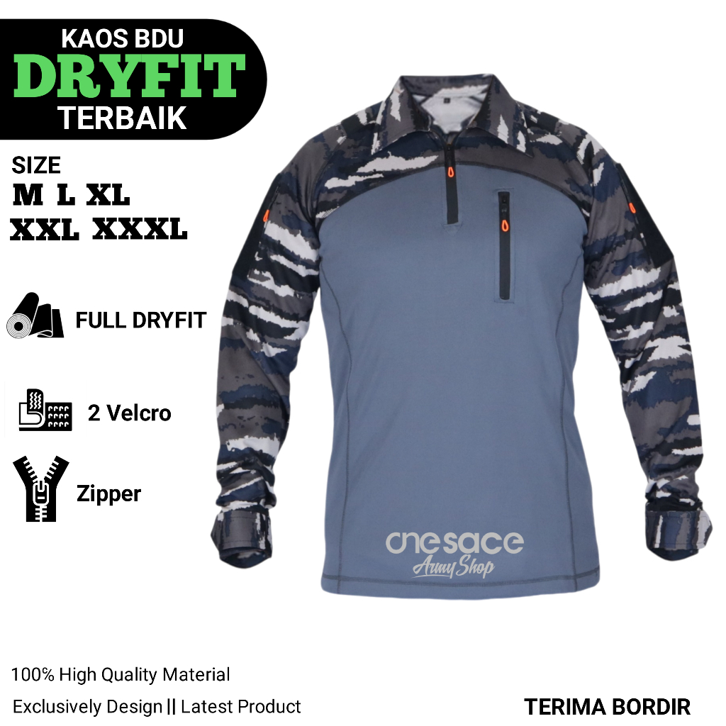 Jual Kaos Loreng BDU Dryfit Tactical Jersey Kombinasi Terbaru Lengan Panjang/Kaos TNI Full Dry ...