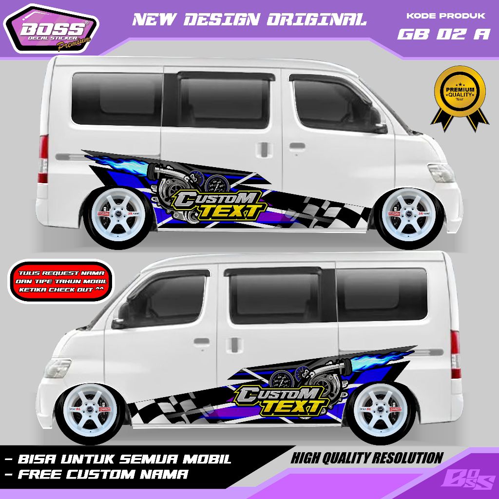 Jual GB 02 - STIKER DECAL MOBIL GRANMAX MINIBUS ALPHARD LUXIO BLINVAN ...