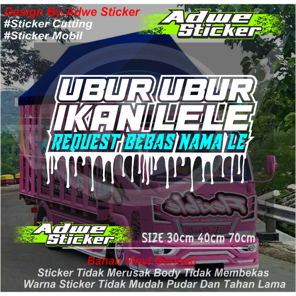 Jual stiker cuting custom sesuai reques stiker viral ubur ubur ikan ...