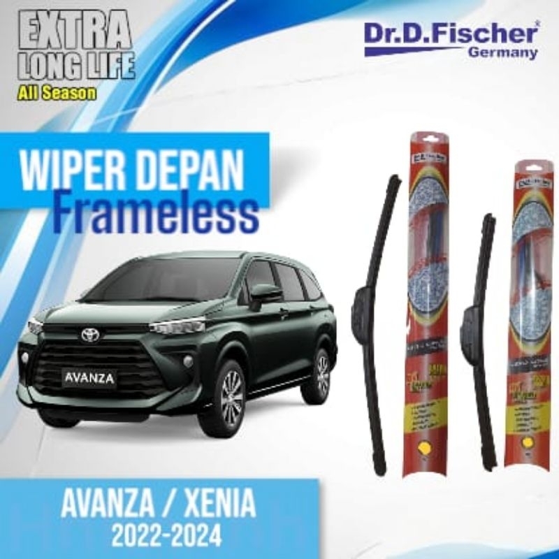 Jual WIPER FRAMELESS KACA DEPAN MOBIL AVANZA XENIA 2022 2023 2024 DR. D. FISCHER ORI 24" 16 ...
