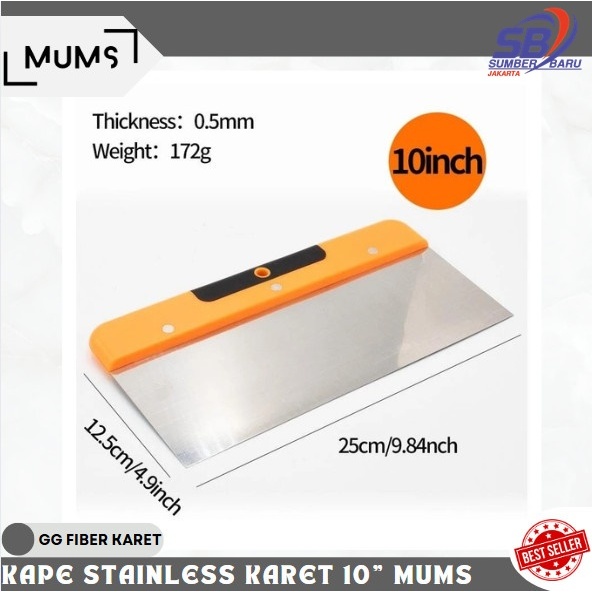 Jual Kapi Kape Skrap Gypsum Gipsum 10 inch 25 cm Stainless Gagang Karet ...