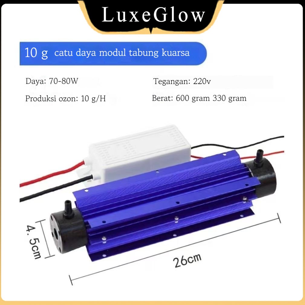 Jual 220V 10G Ozone Generator Tube Water Tabung Air Purifier Water Adjustable Purifier tabung ...