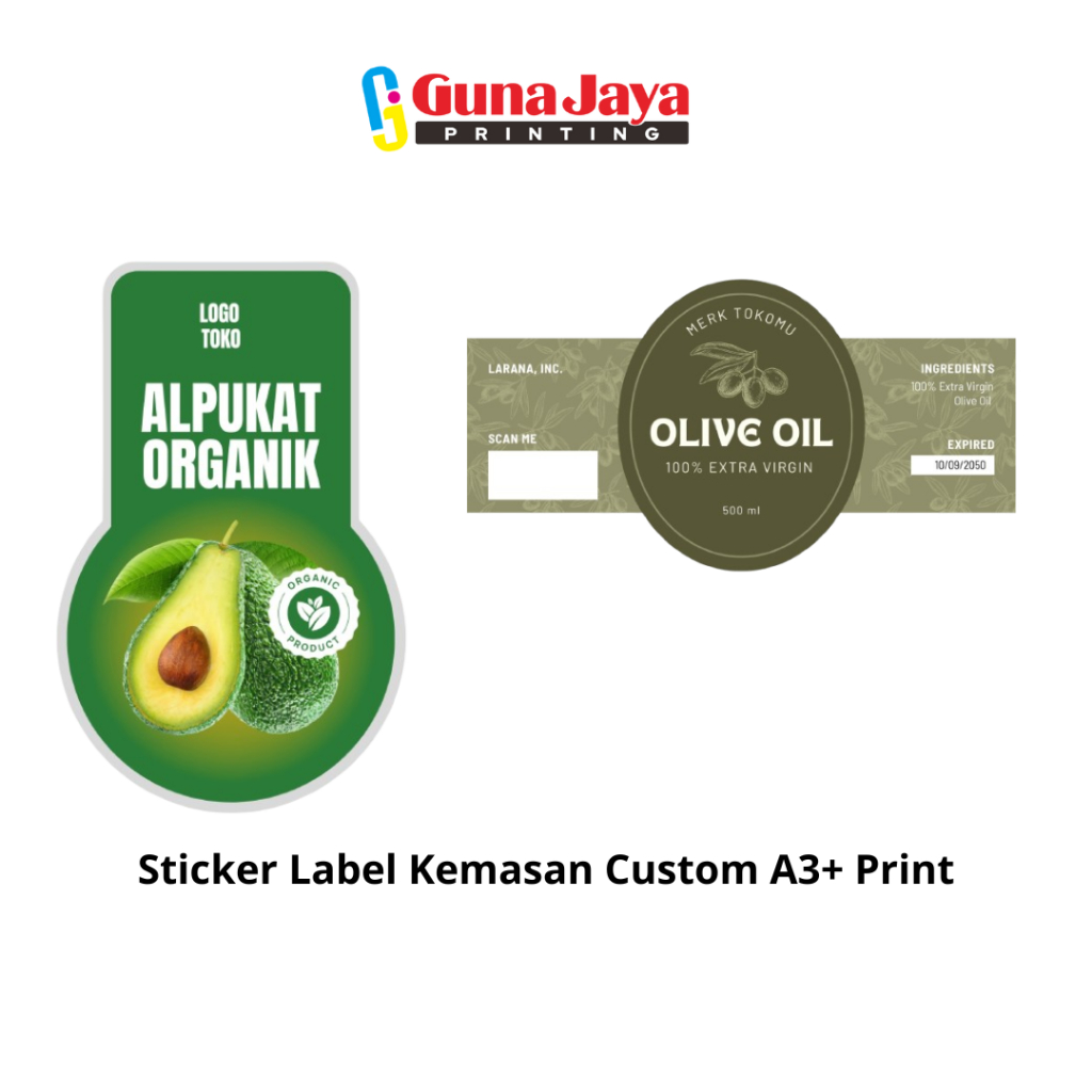 Jual Sticker Label Kemasan Custom A3+ Print & Cut kiss cut (Minimal 10 ...