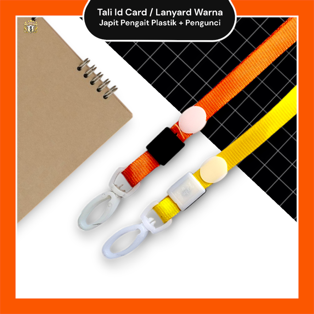 Jual Tali Lanyard / ID Card Tipis + pengunci Warna Polos Pengait ...