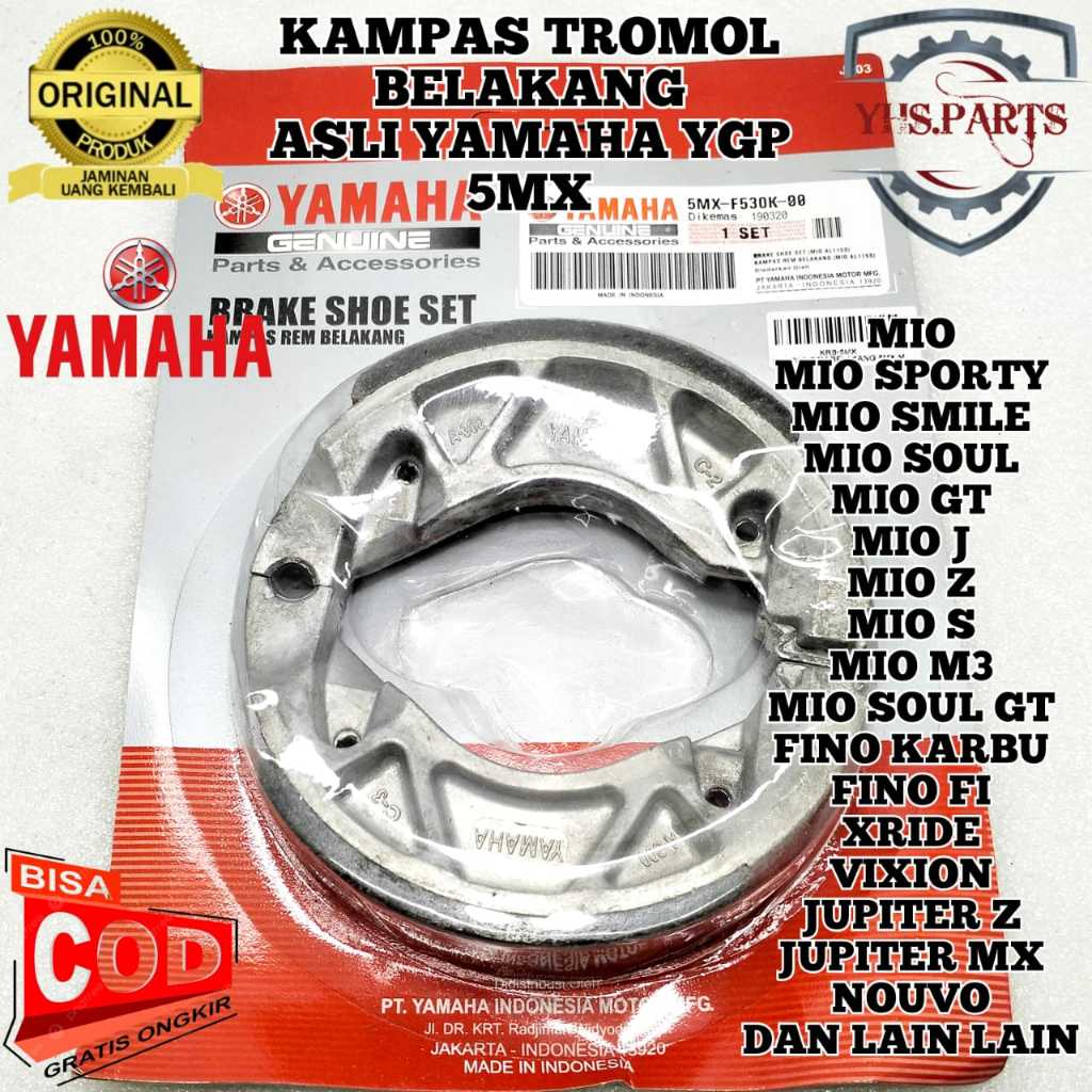 Jual ASLI ORIGINAL KAMPAS REM TROMOL BELAKANG YAMAHA YGP 5MX MIO SPORTY ...