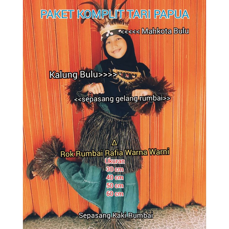 Jual Paket Komplit Rok Rumbai Tali Rafia Buat Tari Pentas Dan Karnaval ...