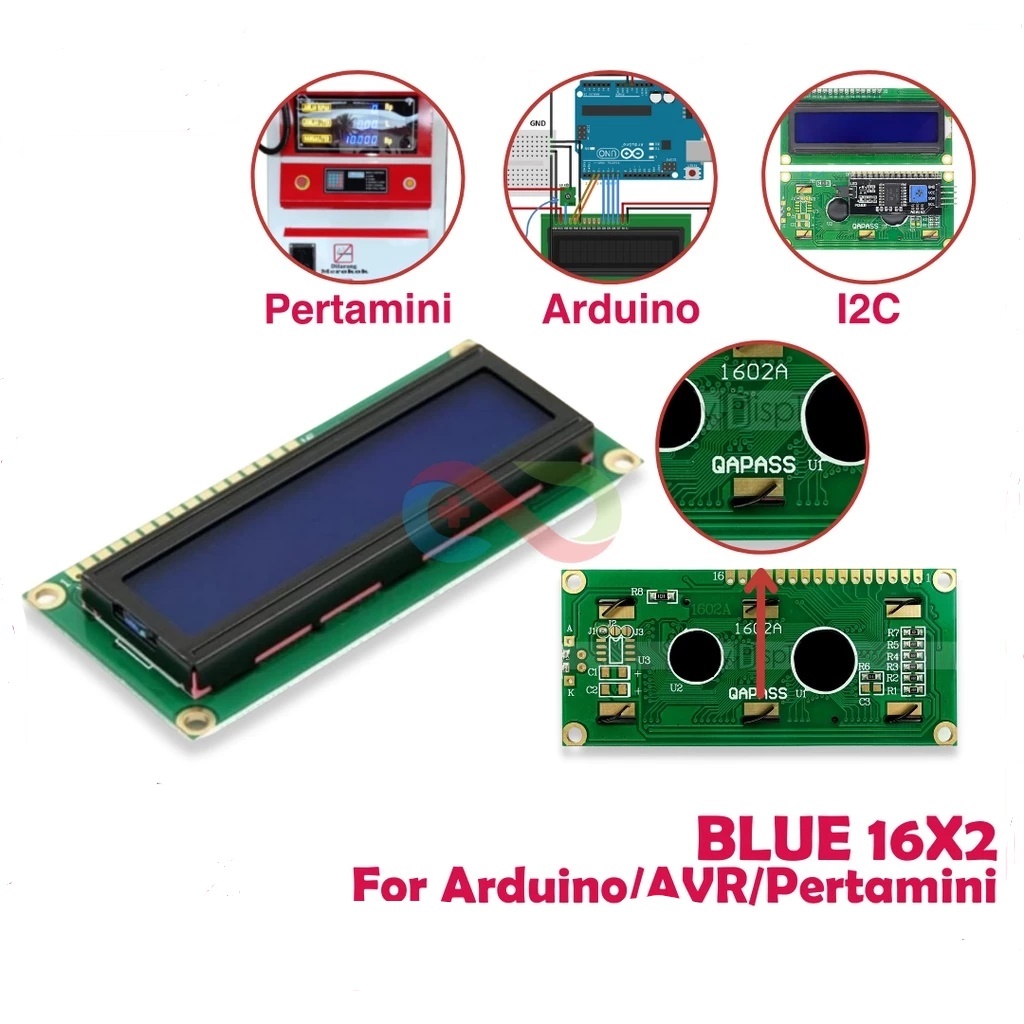 Jual LCD 1602 CHAR GREEN / BLUE BACKLIGHT WITH I2C SERIAL INTERFACE ...