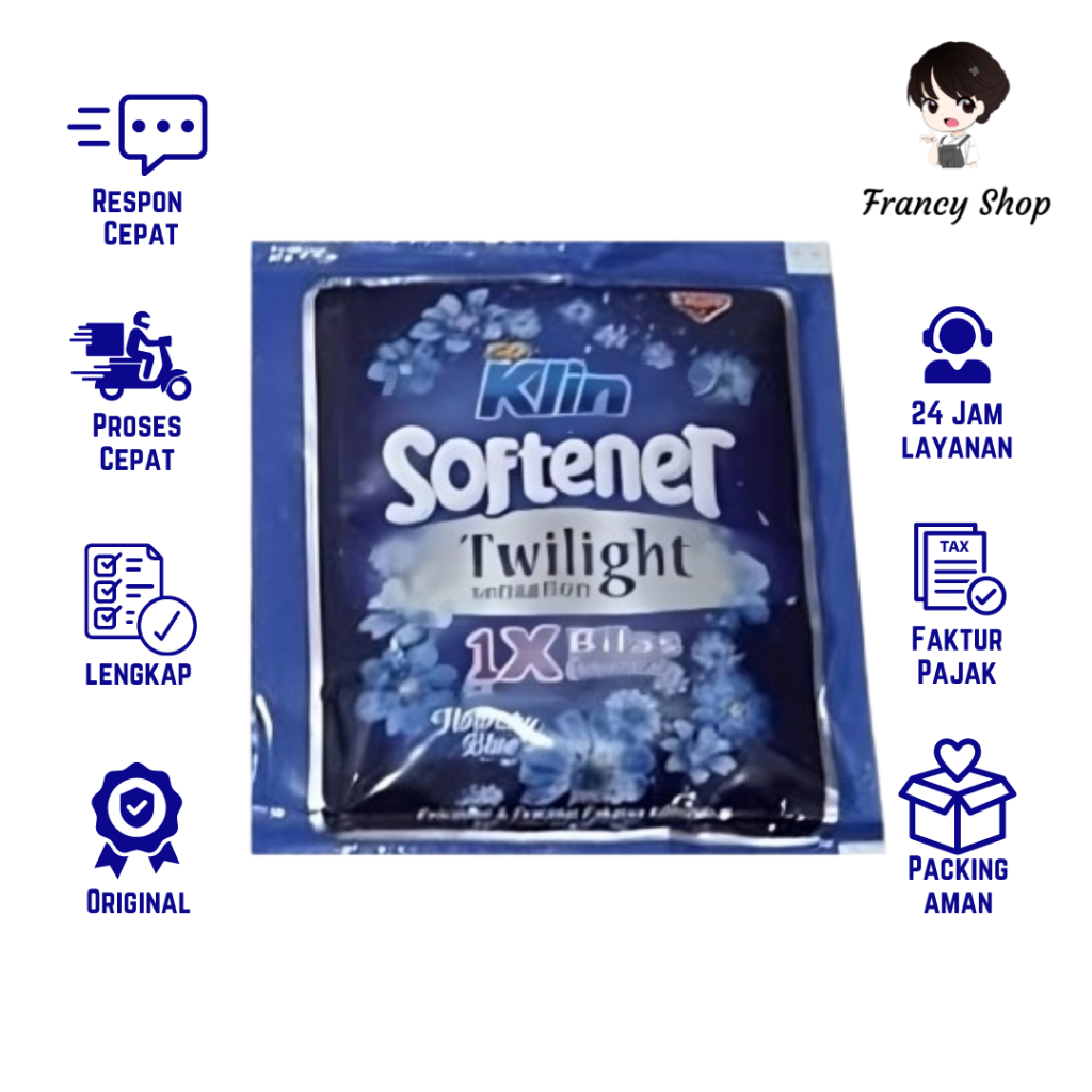 Jual So Klin Softener Twilight Flowery Blue Detergen Cair Sachet 14ml ...