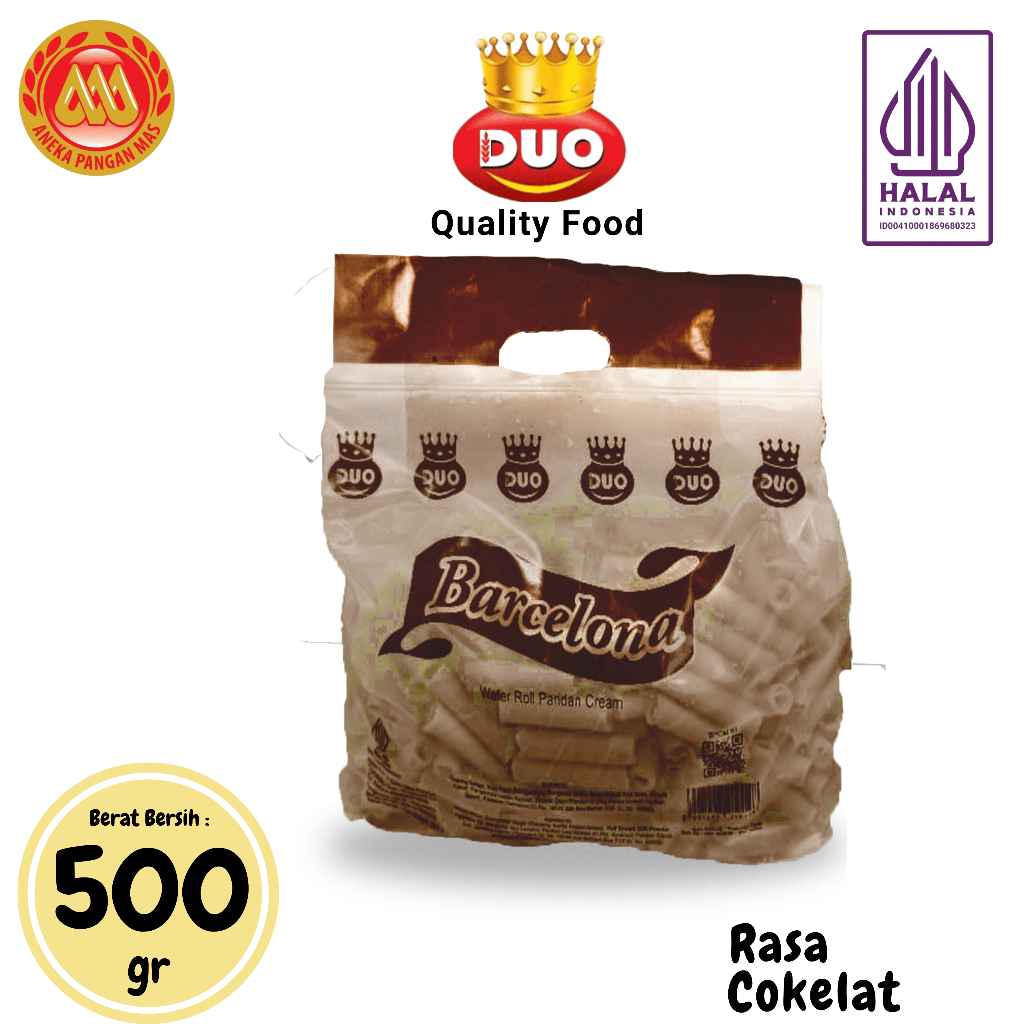 Jual DUO Barcelona Wafer Roll Mini isi Krim Rasa Cokelat/Vanilla/Pandan ...