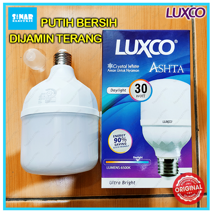Jual Lampu LED LUXCO Ashta 30W Sangat Terang Hemat Energi 30 Watt Putih Crystal White | Shopee ...