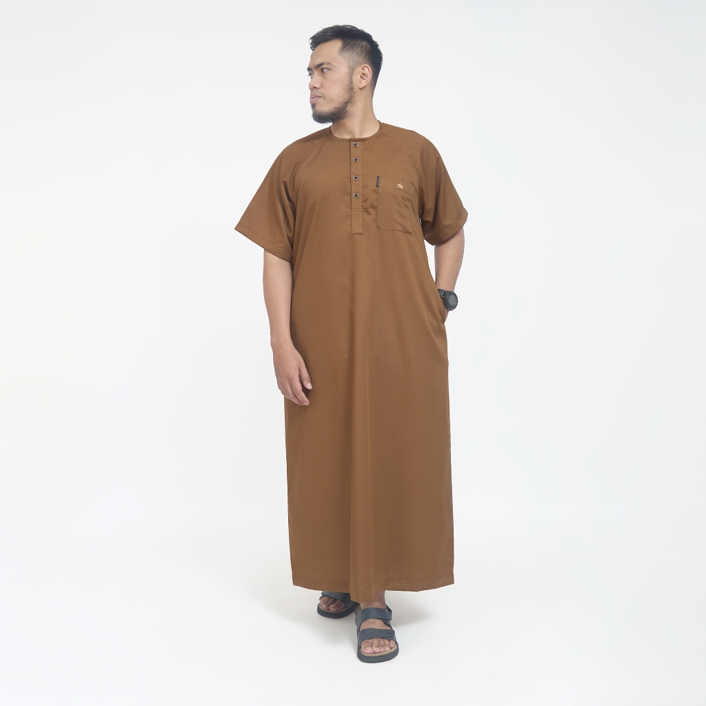 Jual KHOIRUMMAH Jubah Musa Dewasa - Gamis Muslim Pria Dewasa - Jubah Polos Lengan Pendek - Mocca ...