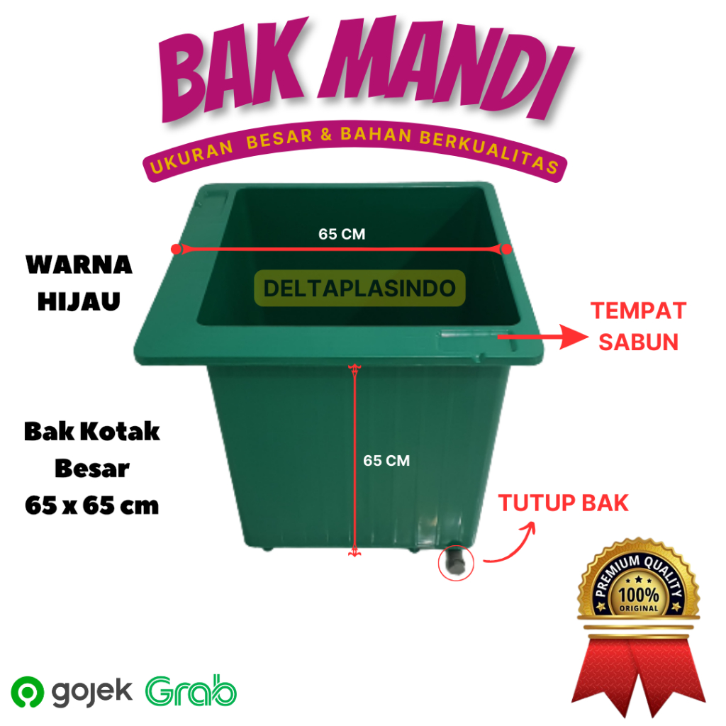 Jual BAK AIR MANDI PLASTIK/ BAK KAMAR MANDI KOTAK BESAR ANTI PECAH ...