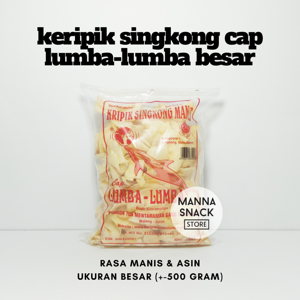 Jual Manna Snack - Keripik Singkong Cap Lumba-Lumba Besar 500 gram ...