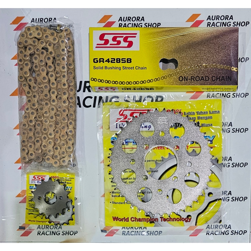 Jual GEAR SET SSS KAWASAKI W175 & RANTAI SSS 428 SB GOLD | Shopee Indonesia