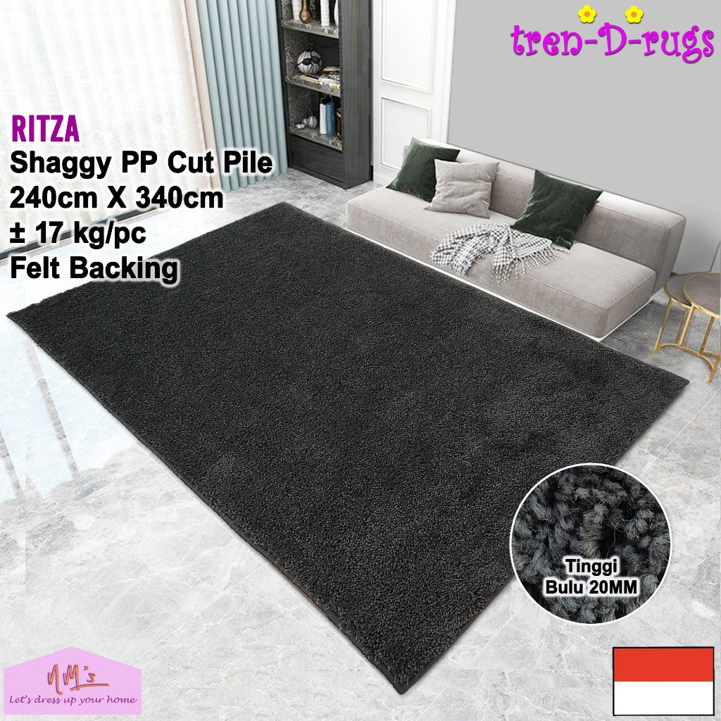 Jual Tren-D-rugs Karpet shaggy jumbo besar polos aesthetic modern 240 ...