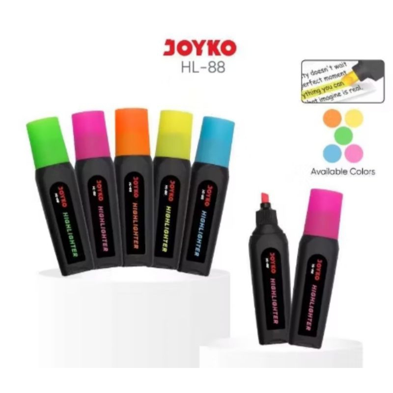 Jual HIGHLIGHTER/STABILO JOYKO HL-88 YELLOW/HIJAU/BIRU/PINK/ORANGE | Shopee Indonesia