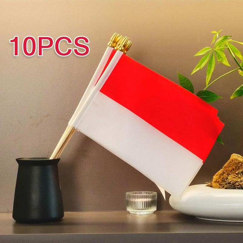 Jual 10pcs Bendera Kain Merah Putih Kecil Indonesia Pawai Bendera ...