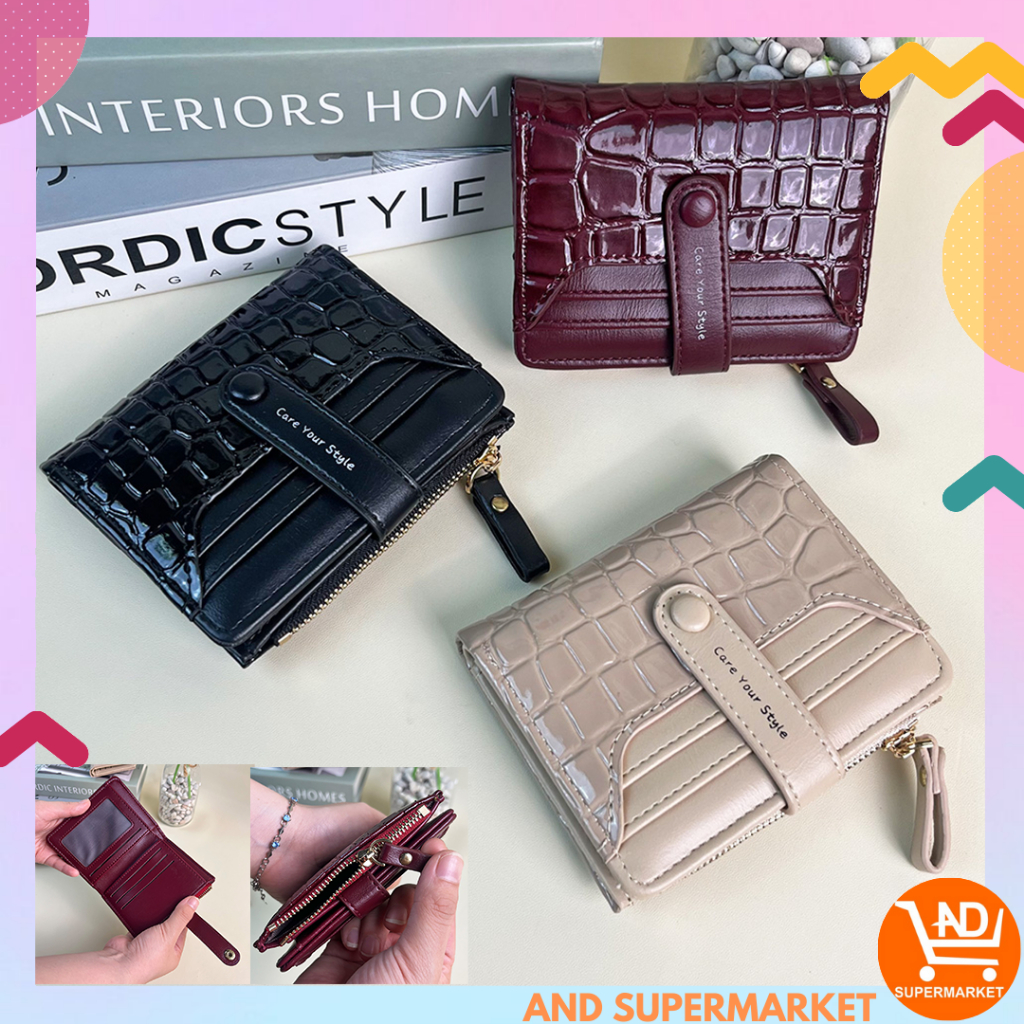 Jual Dompet Lipat Wanita Import Kulit PU Dompet Cewek Zipper Koin Fashion Korea Style Terkini ...