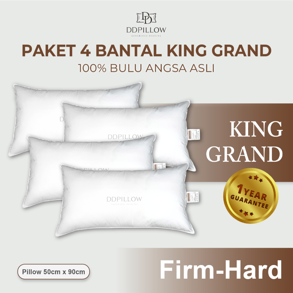 Jual DDPillow Set 4 Bantal Hotel Jumbo Bulu Angsa Asli, Type King Grand (Firm Hard) / Bantal ...