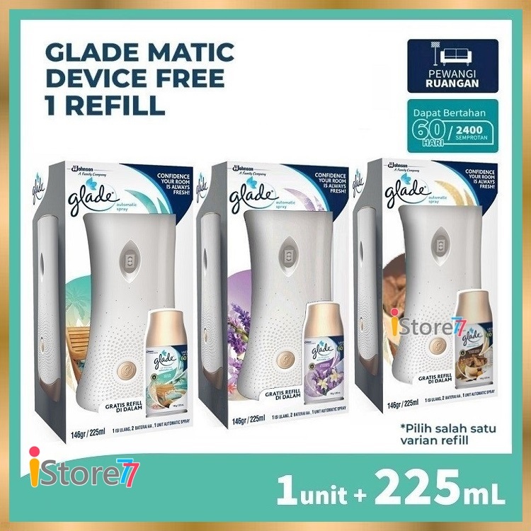 Jual Glade Matic Device Alat + Refill Ocean Escape / Lavender & Vanilla / Vanilla & Oudwood ...