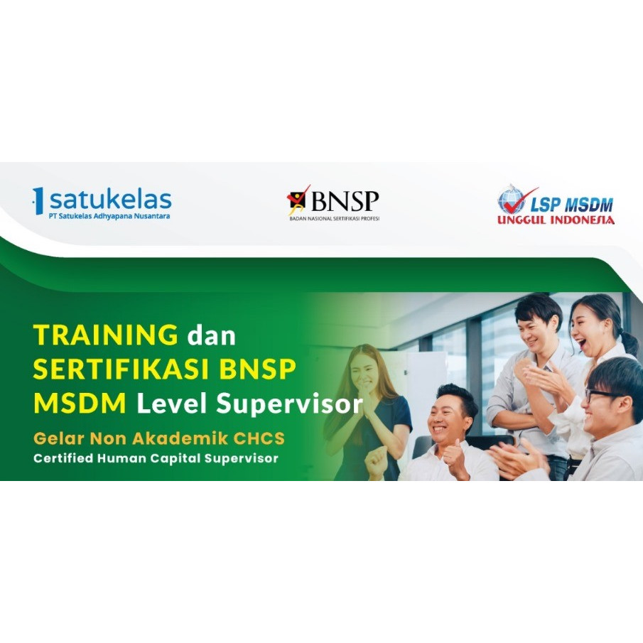 Jual TRAINING DAN SERTIFIKASI BNSP MSDM LEVEL SUPERVISOR | Shopee Indonesia
