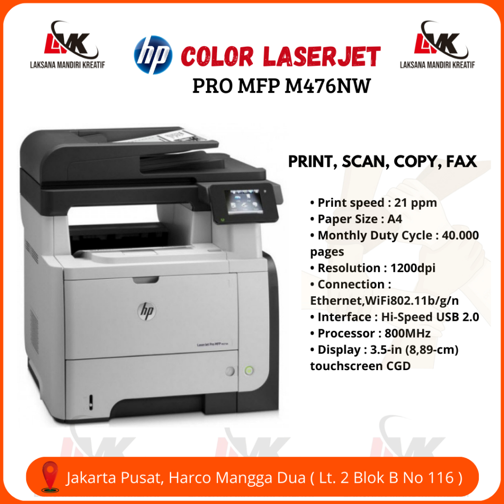 Jual Printer HP Laser Jet Pro MFP M476nw Color - Mesin Cetak dan ...