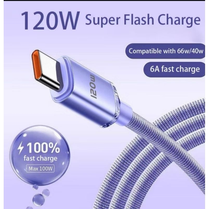 Jual [LARISSS] KABEL FAST CHARGING 120W USB TYPE C NILON BERKUALITAS ...