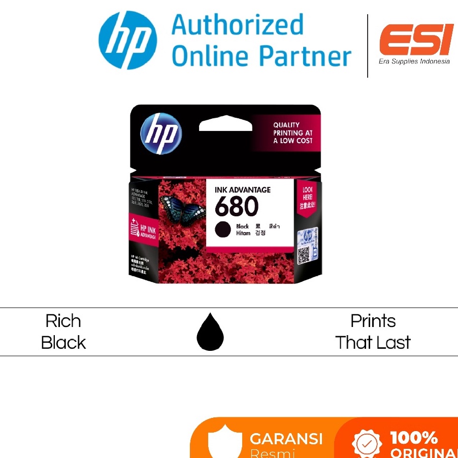 Jual CASHBACK HP 68 Black Original Ink Advantage Cartridge F6V27AA ...