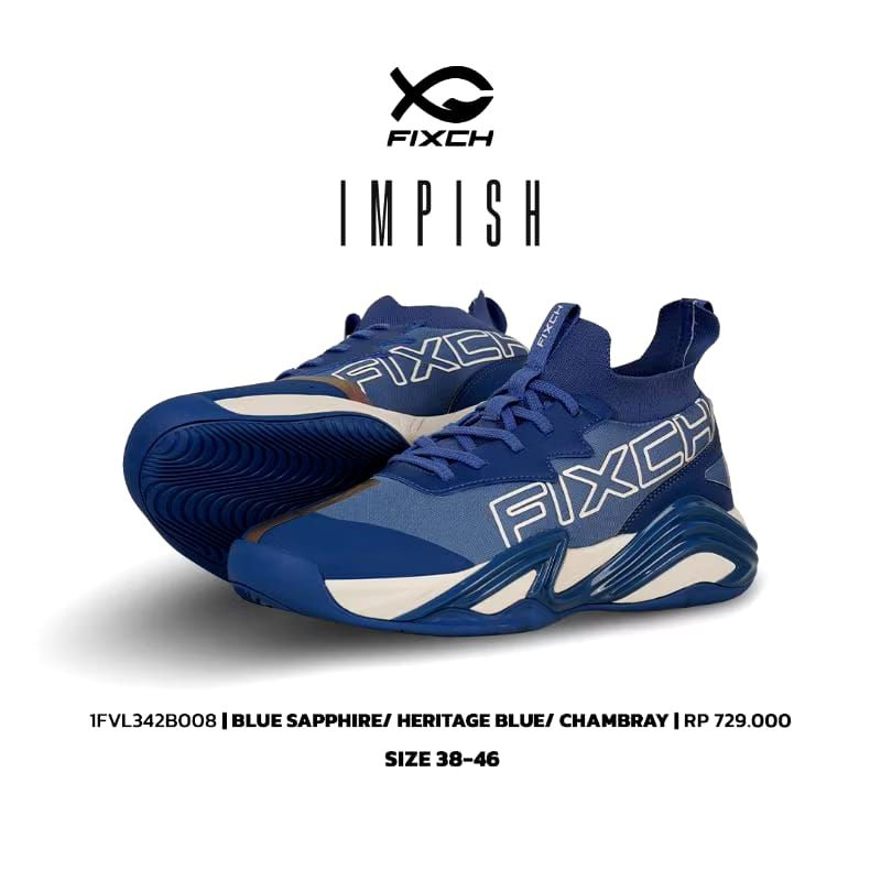 Jual FIXCH IMPISH 2 MID Sepatu Voli Original 1FVL342B008 Blue Sapphire ...