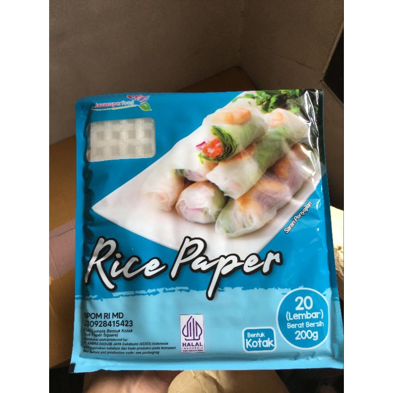 Jual RICE PAPER KOTAK 200 GR ISI 20 LEMBAR | KULIT LUMPIA UNTUK ...