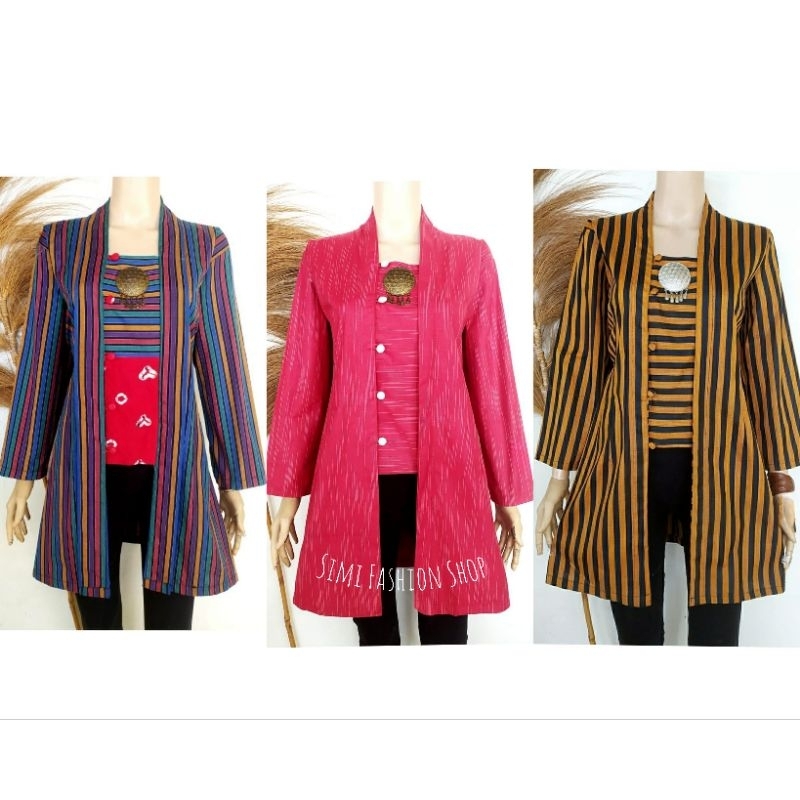 Jual SIMIFASHION Atasan kebaya Kutu baru Panjang Lurik Tenun Original Ukuran S M L XL XXL XXXL ...