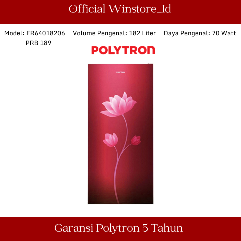 Jual Kulkas Polytron 1 Pintu Motif Bunga PRB 189 / 100% Original ...
